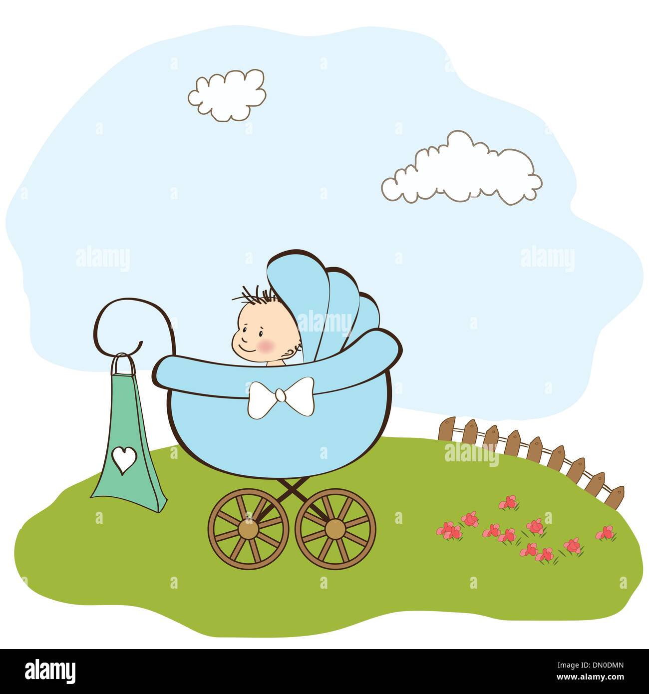 Pram vector vectors Cut Out Stock Images & Pictures - Alamy