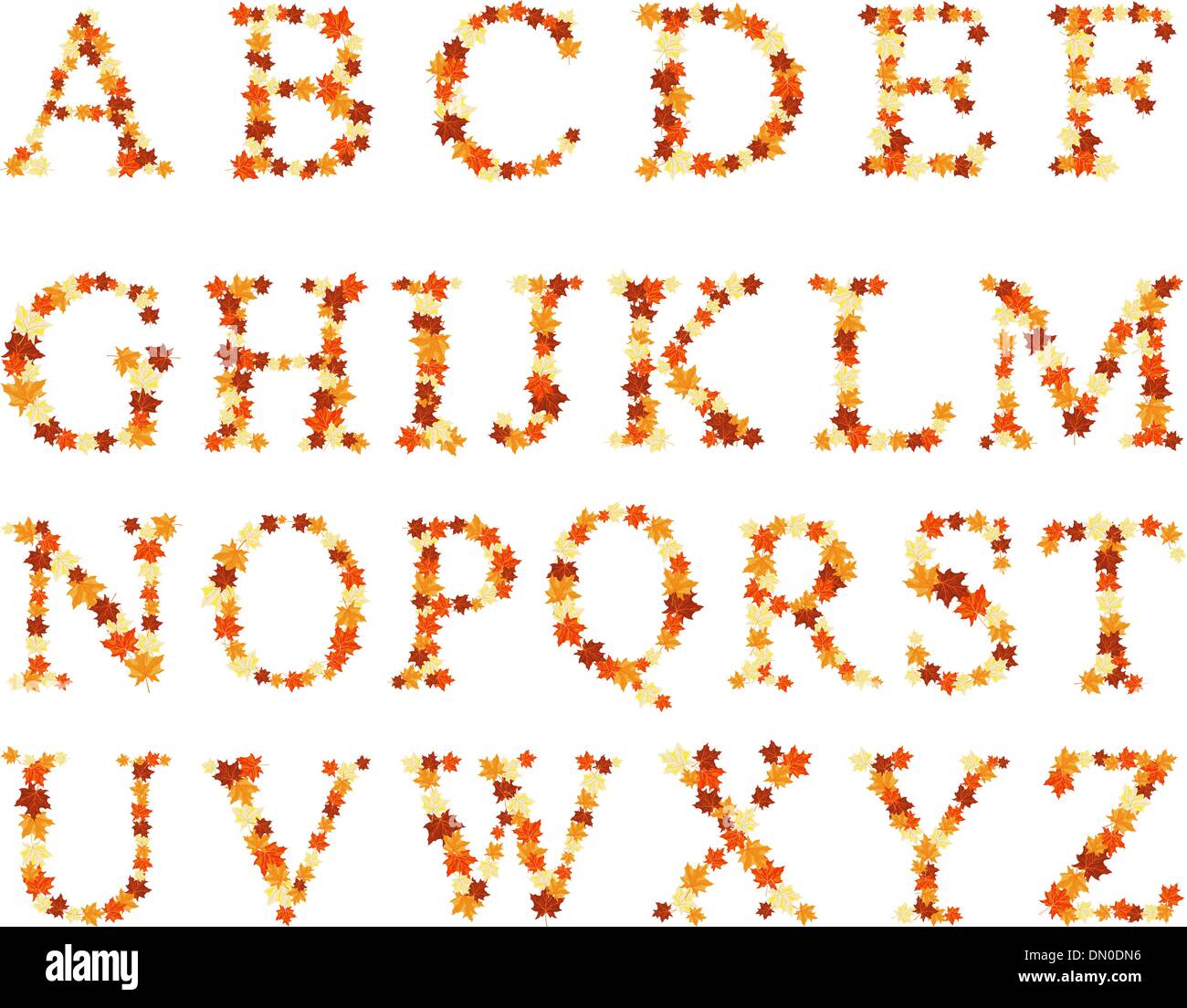 Autumn maples leaves letter Stock Vector Image & Art - Alamy