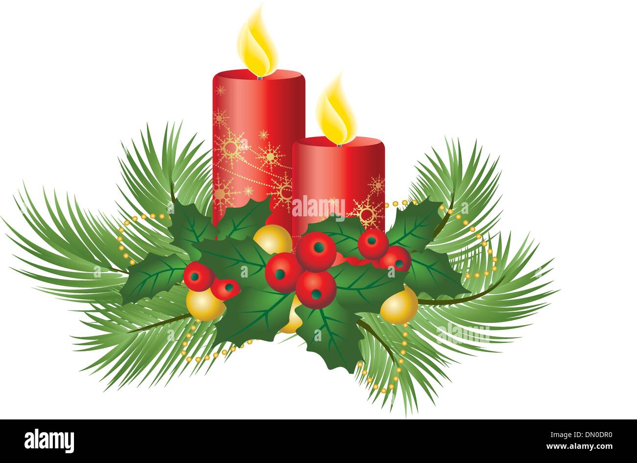 Christmas candles ornament in Stock Vector Images - Alamy