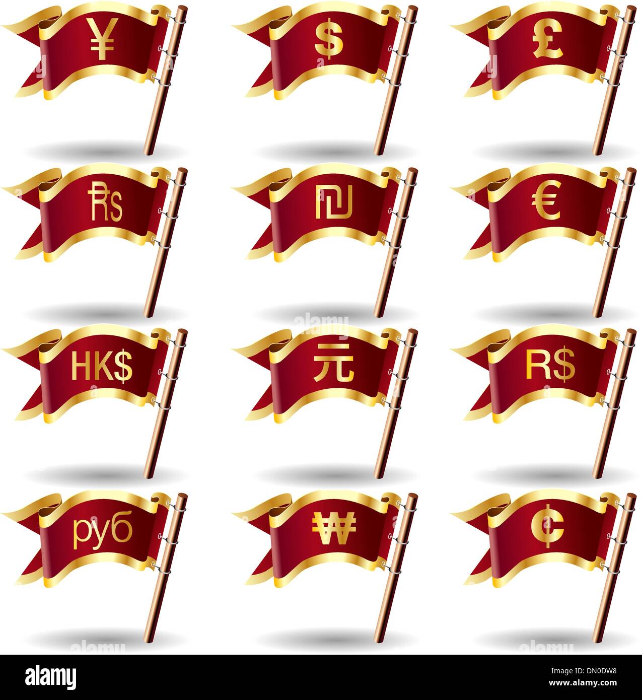International currency symbol royal flag set Stock Vector Image & Art ...
