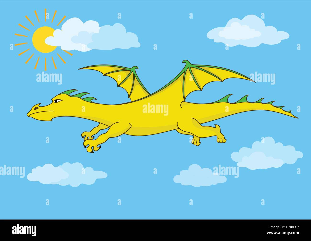 Golden sun cloudy sky Stock Vector Images - Alamy