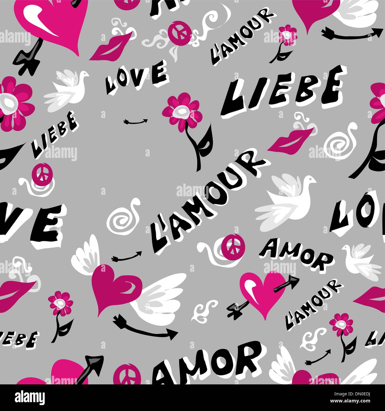 Love seamless pattern trendy Stock Vector Images - Alamy