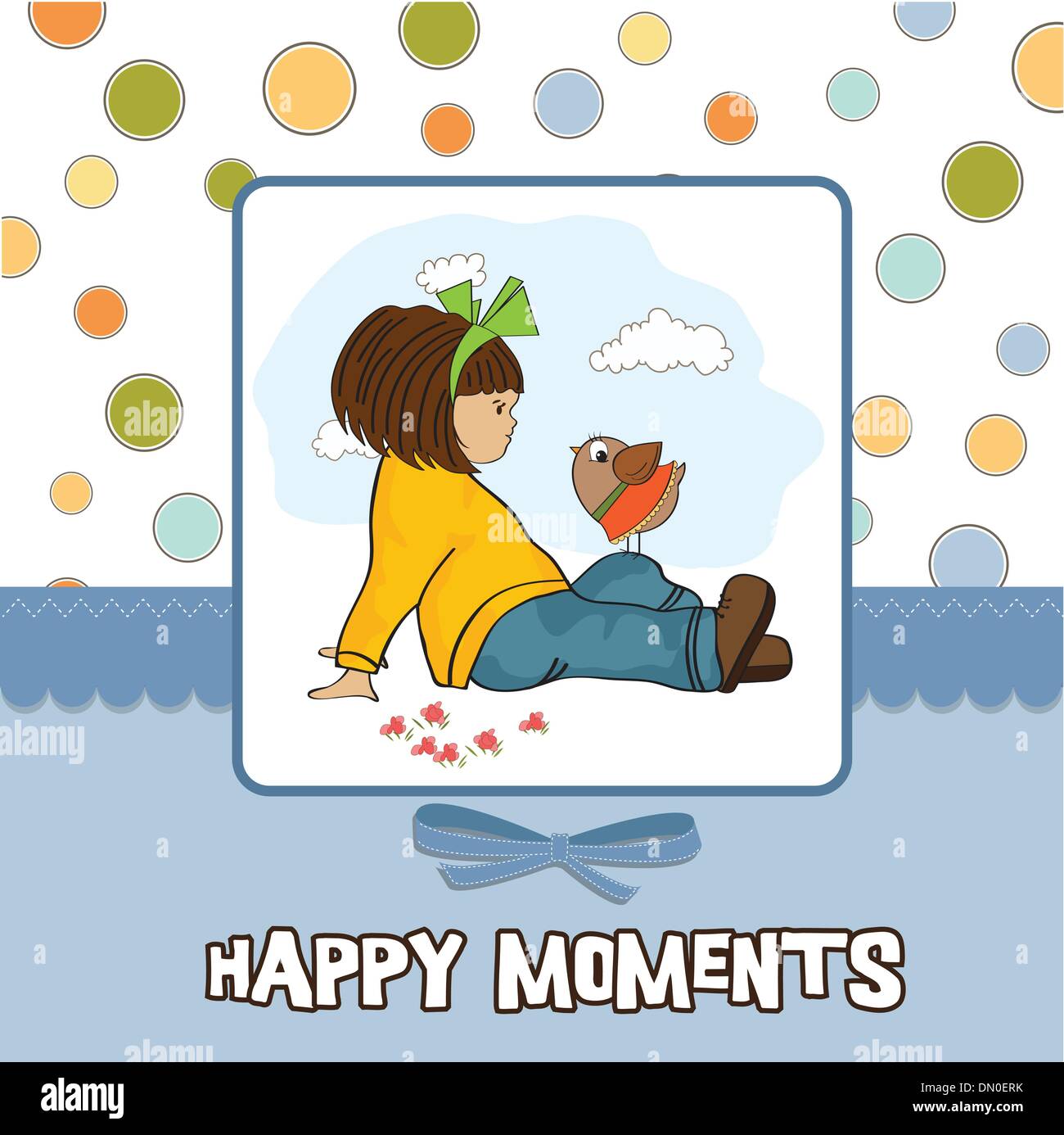 cute young girl talking to little bird Stock Vector Image & Art - Alamy