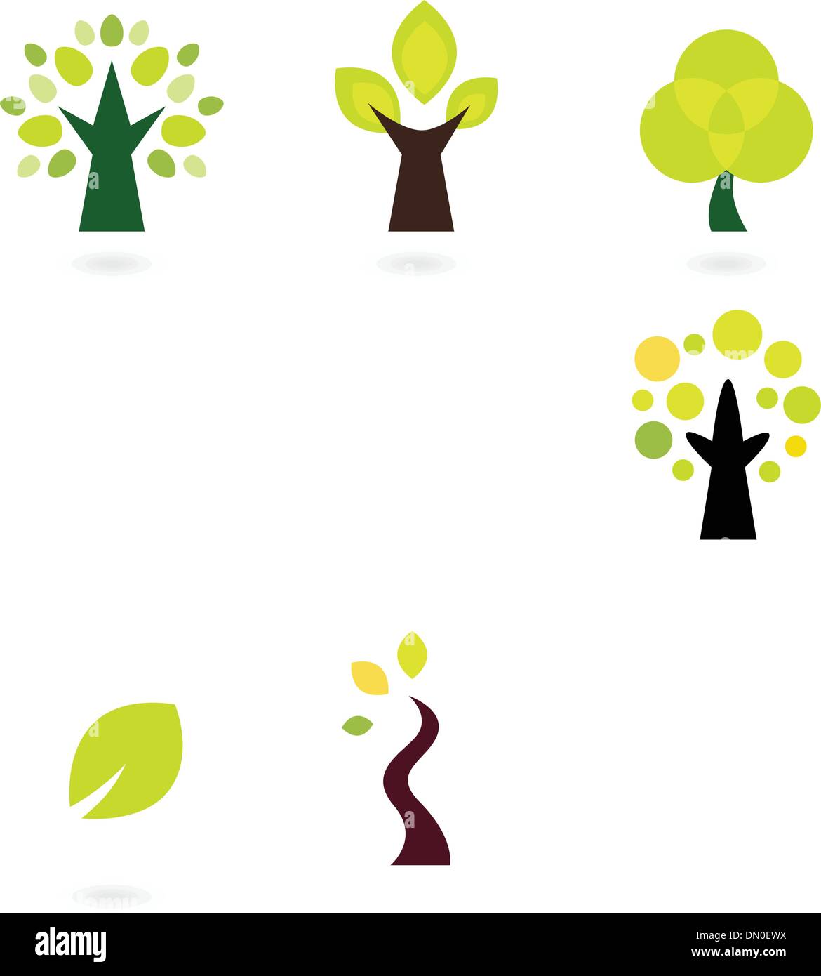 Abstract trees vector set isolated on white Stock Vector Image & Art ...