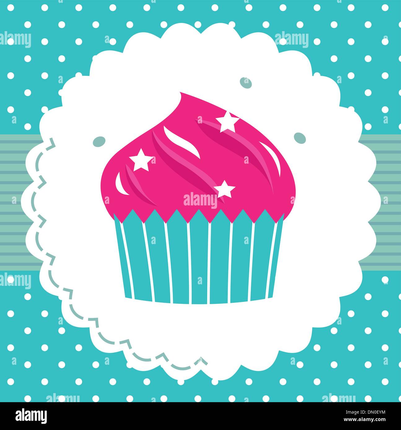 Retro party cupcake template Stock Vector Image & Art - Alamy