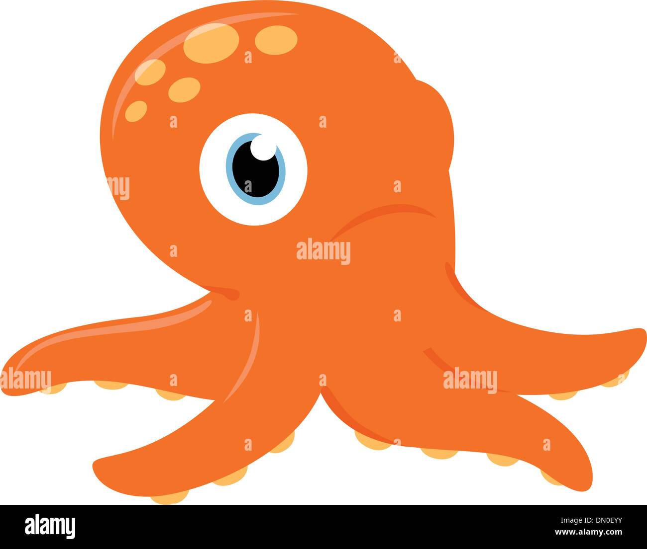 Cute orange Octopus isolated on white Stock Vector Image & Art - Alamy