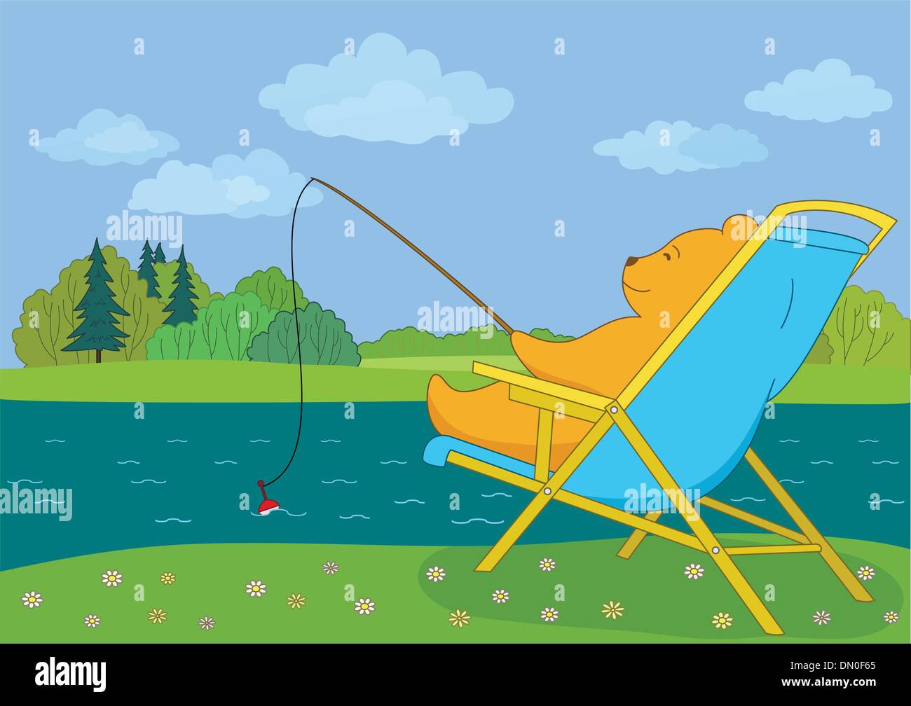 Chair fishing Stock Vector Images - Alamy