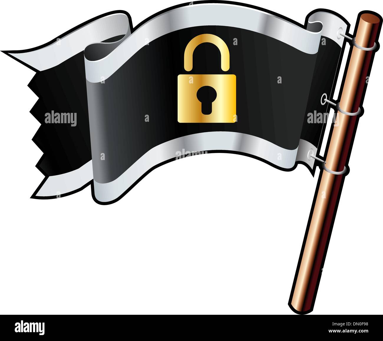 Security lock pirate flag Stock Vector Image & Art - Alamy