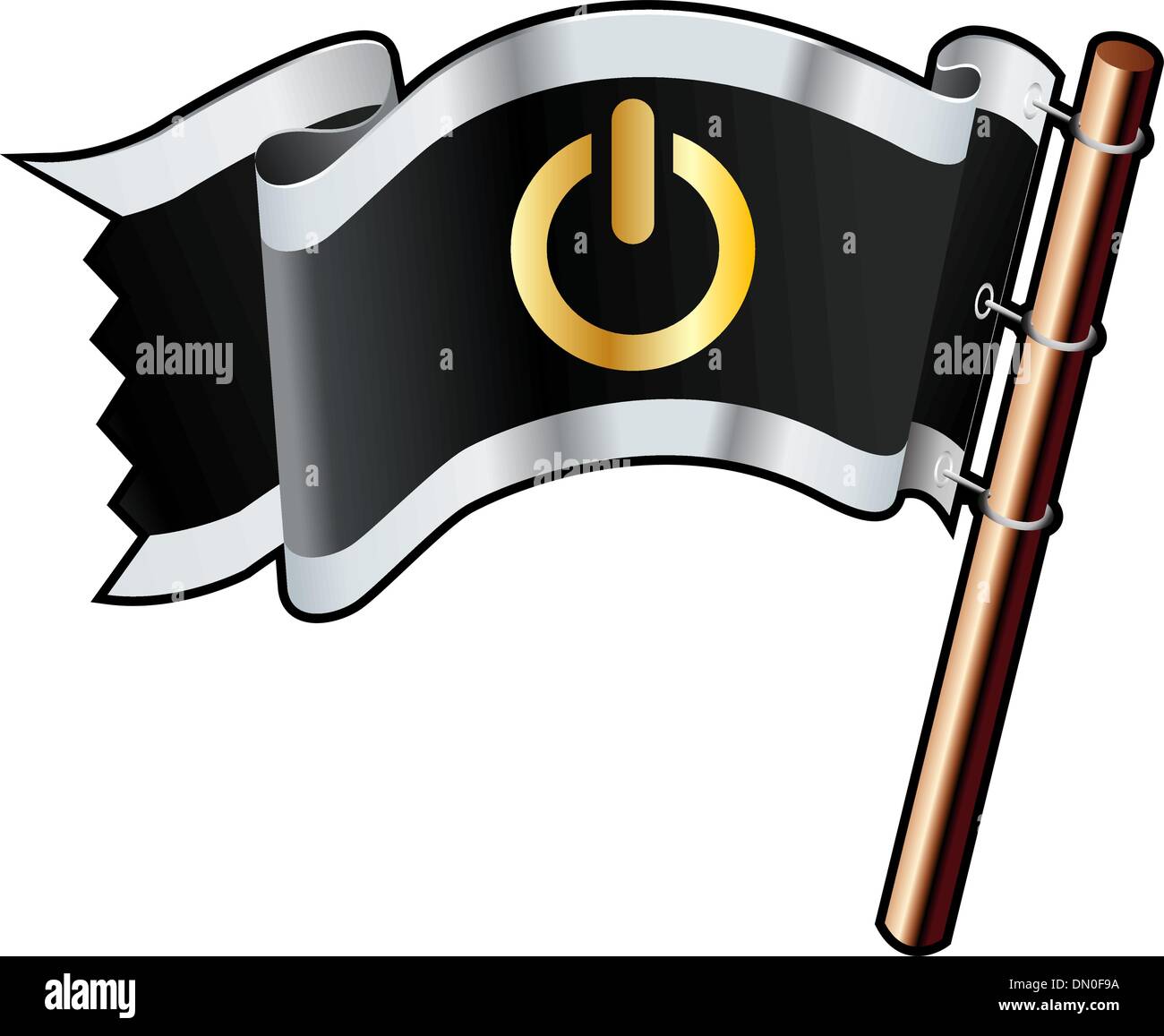 Computer power symbol pirate flag Stock Vector Image & Art - Alamy