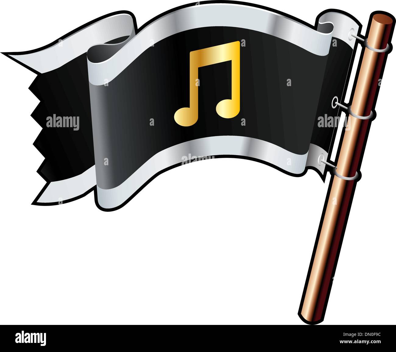 Music notes pirate flag Stock Vector Image & Art - Alamy
