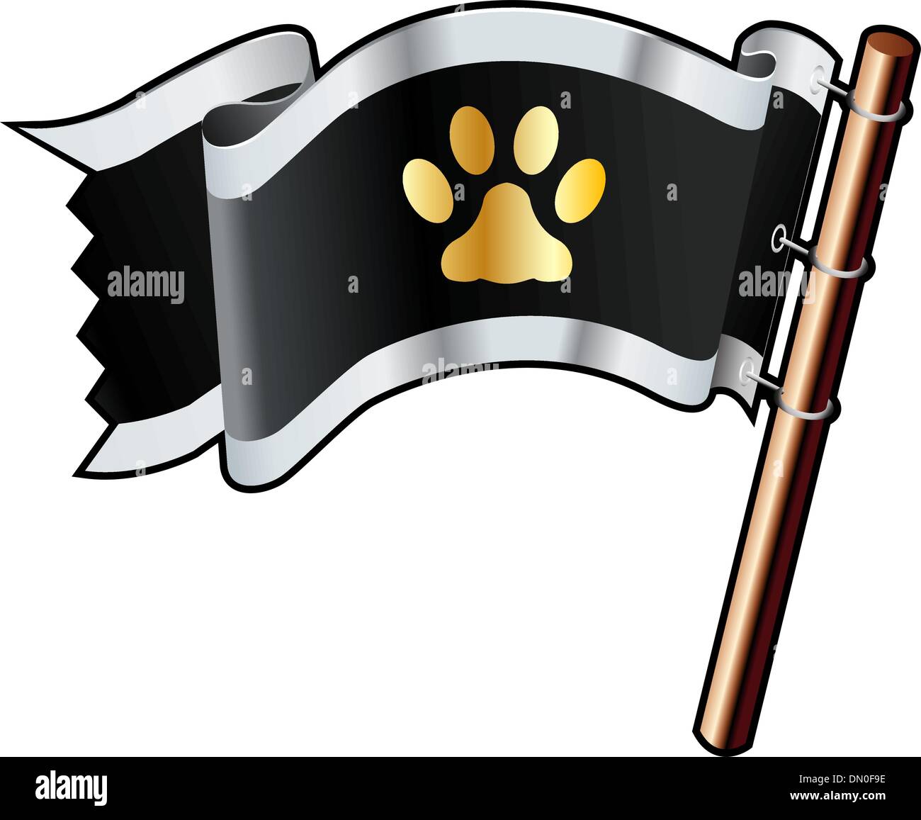 Paw print pirate flag Stock Vector Image & Art - Alamy