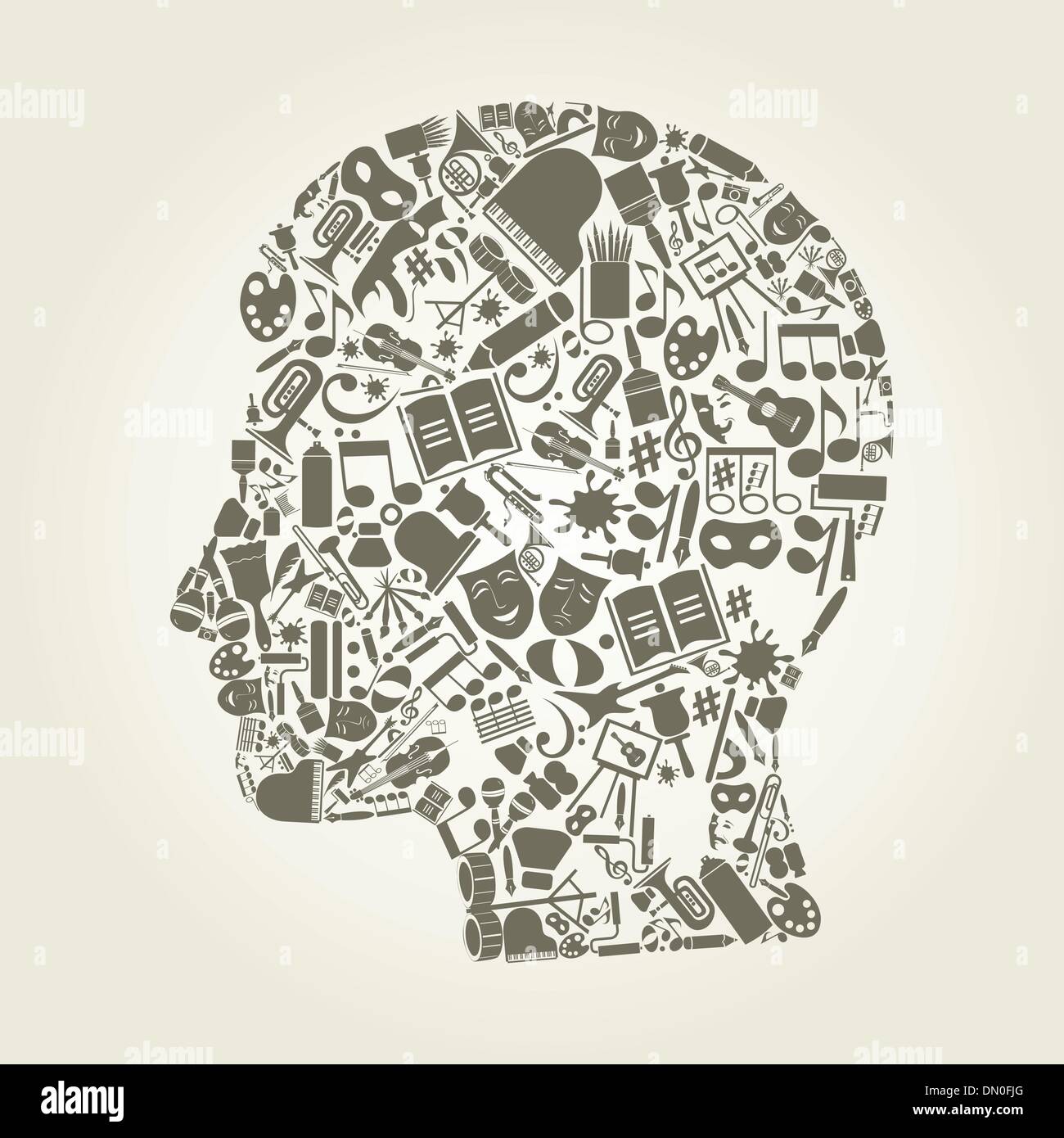 Work of art head Stock Vector Images - Alamy