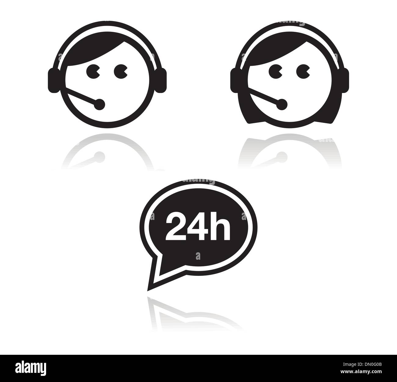 Customer service icons set - call center agents Stock Vector Image ...