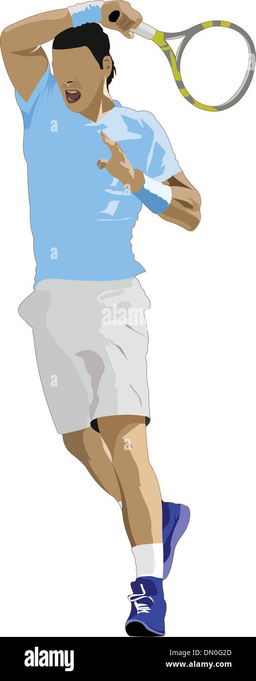 Tennis player. Colored Vector illustration for designers Stock Vector ...