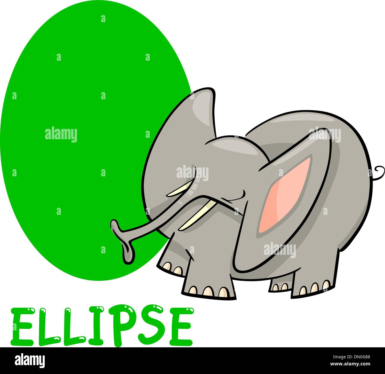 ellipse shape with cartoon elephant Stock Vector Image & Art - Alamy