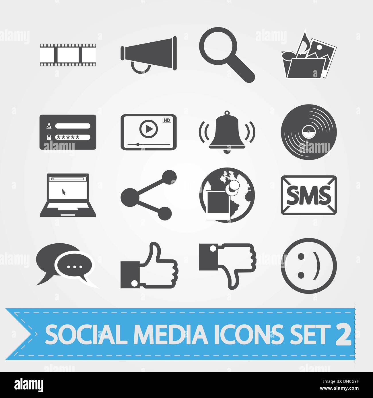 Social media icons set 2 Stock Vector Image & Art - Alamy