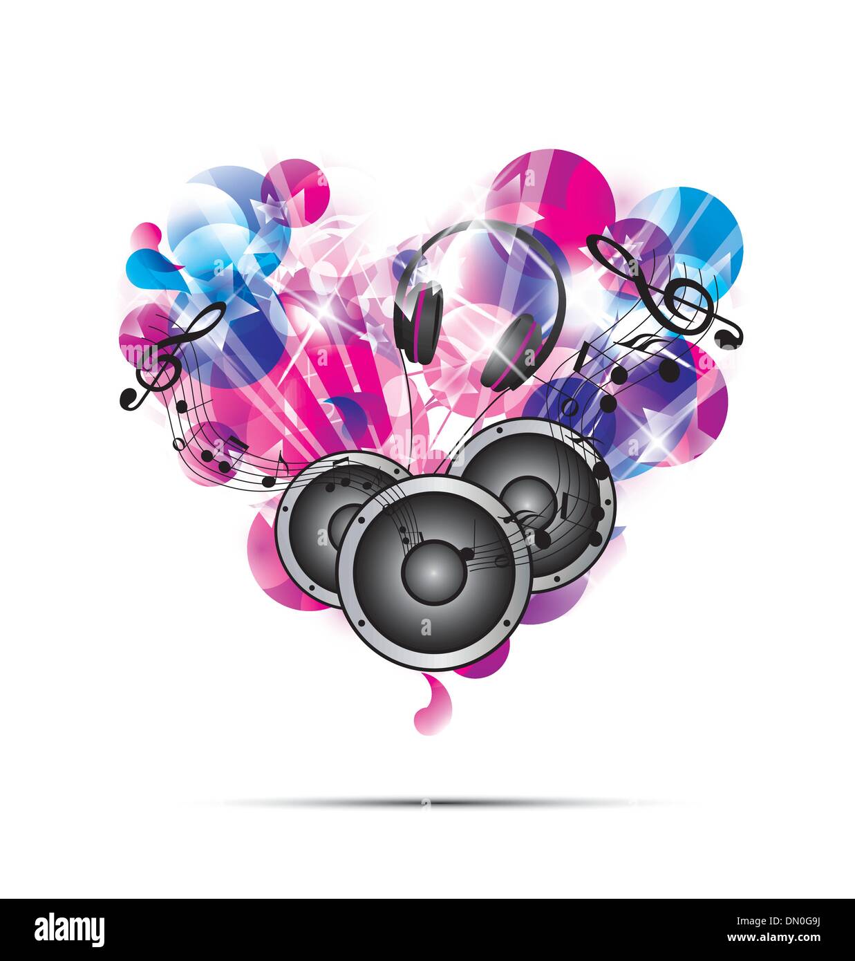 Pink music note Stock Vector Images - Alamy