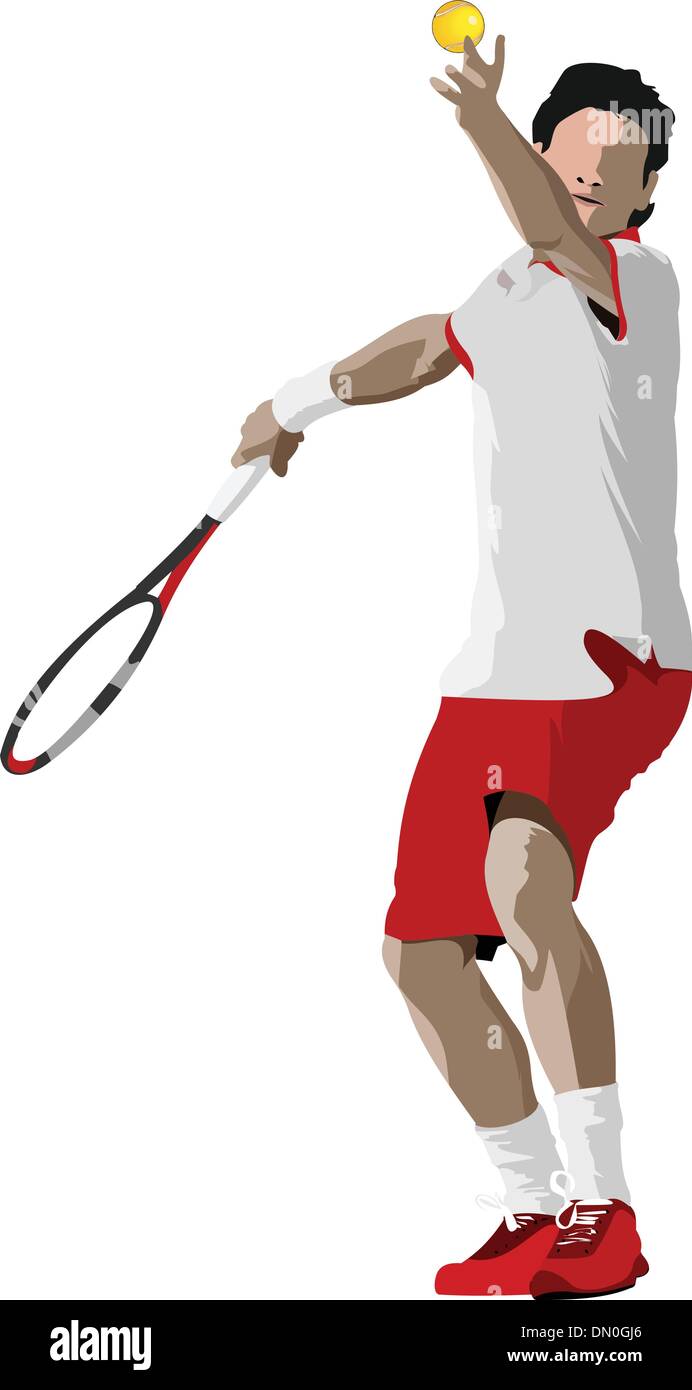 Tennis player. Colored Vector illustration for designers Stock Vector ...