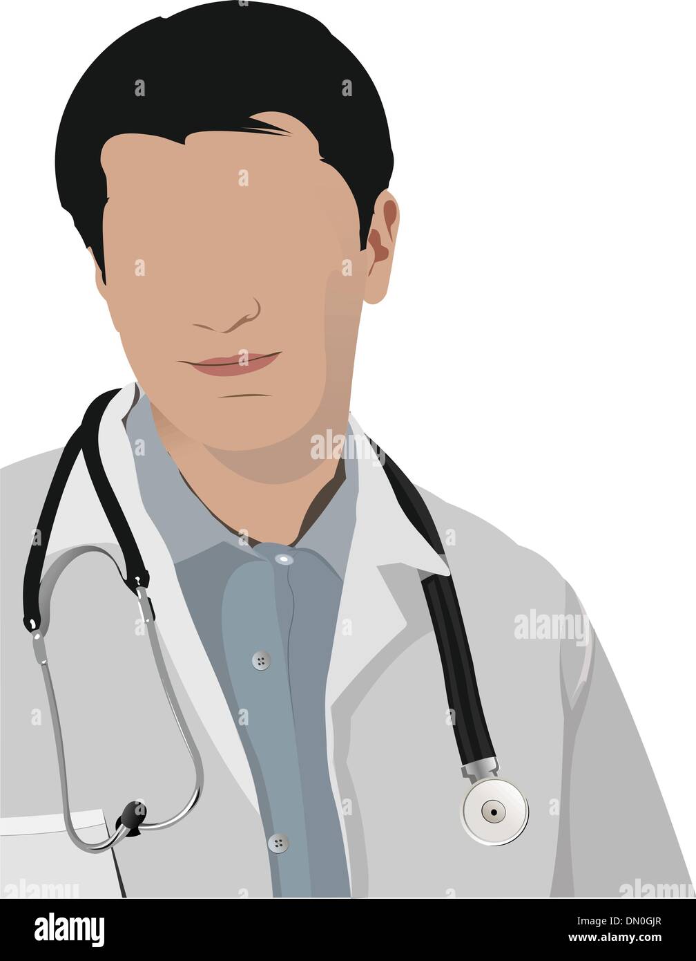 Medical doctor with stethoscope. Vector illustration Stock Vector Image ...