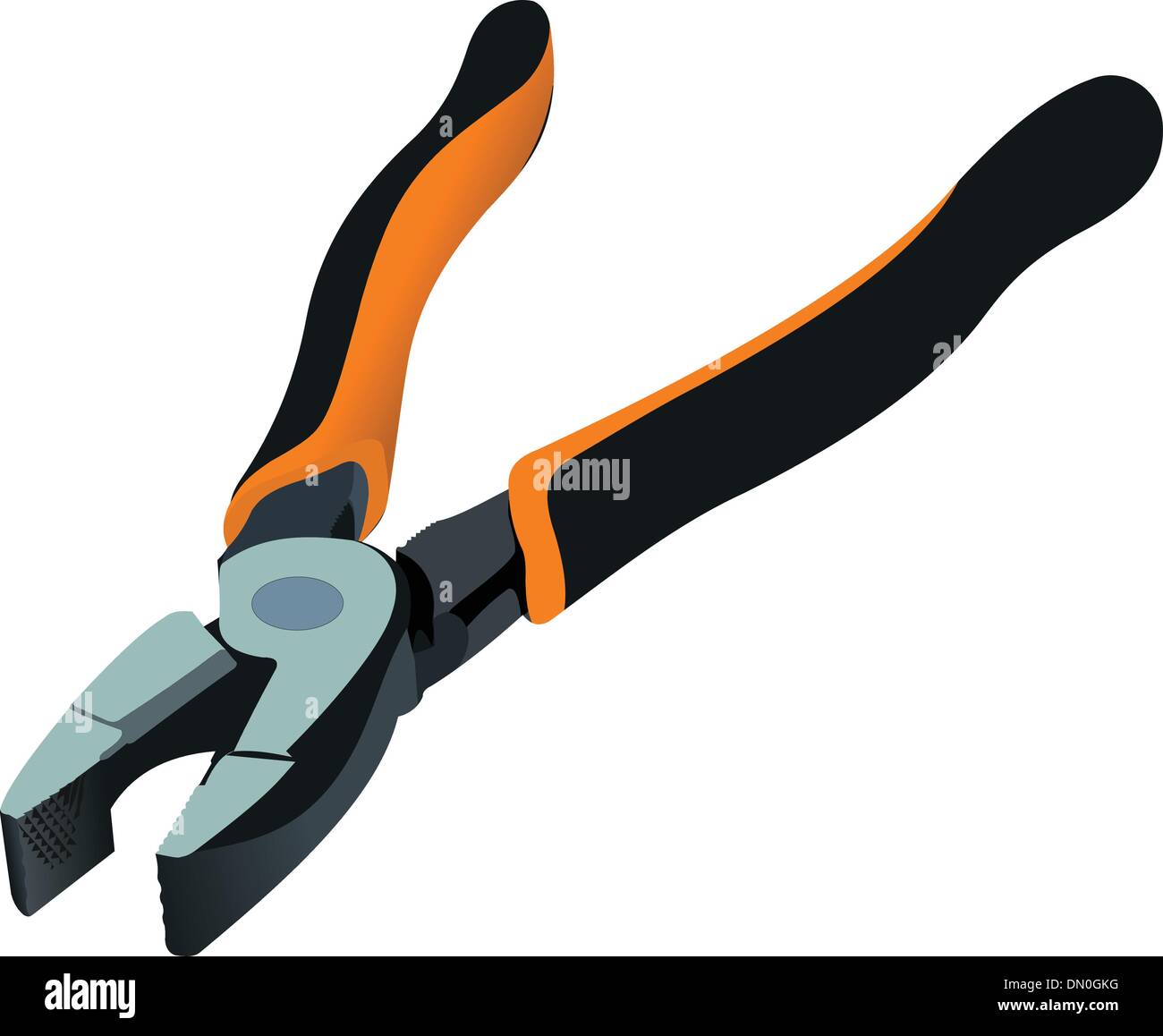 Black-orange pliers isolated on white background. Vector illustr Stock ...
