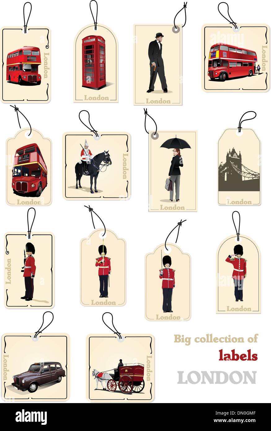 Big collection of London image labels. Vector illustration Stock Vector ...