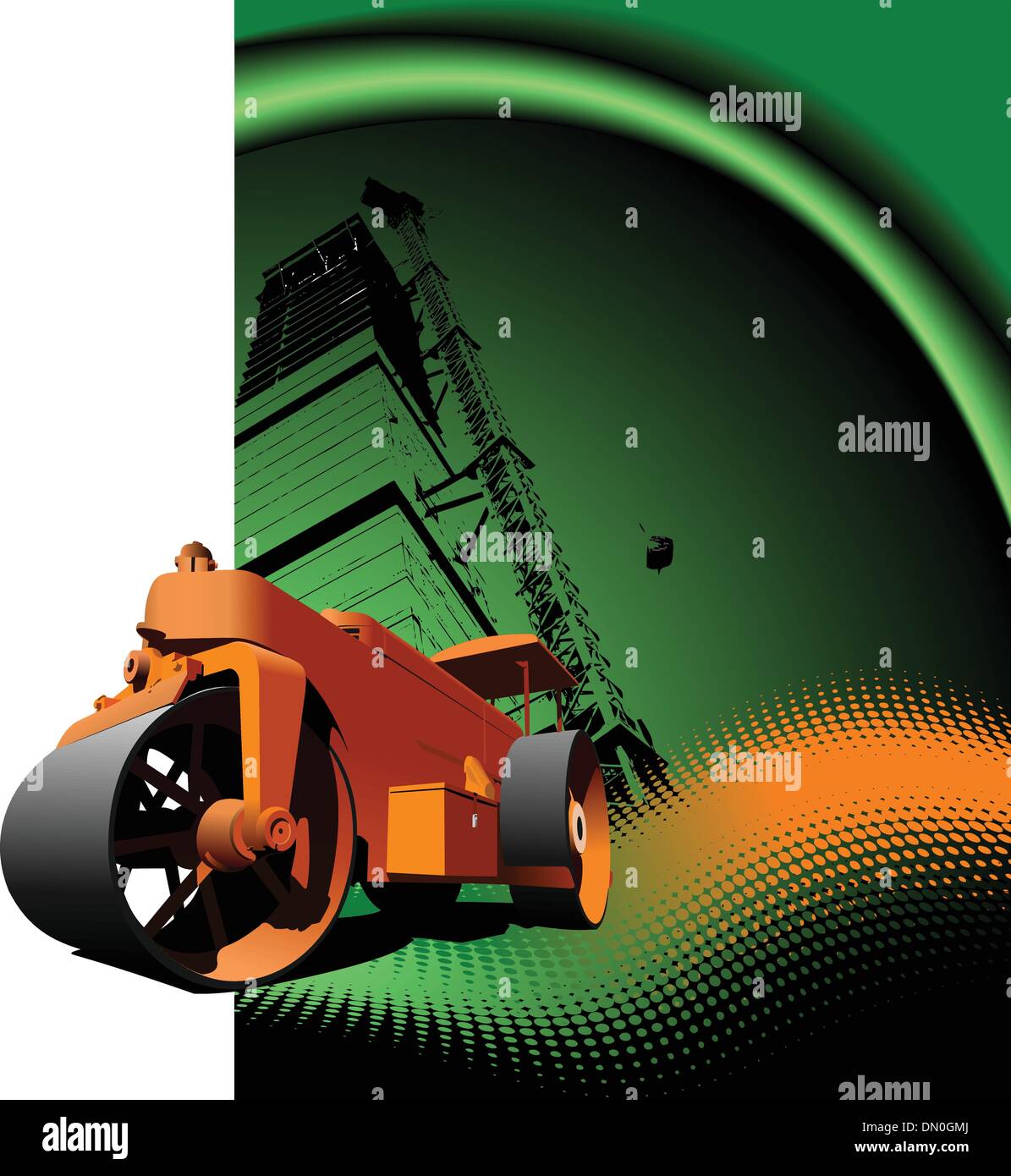 Green road roller hi-res stock photography and images - Alamy