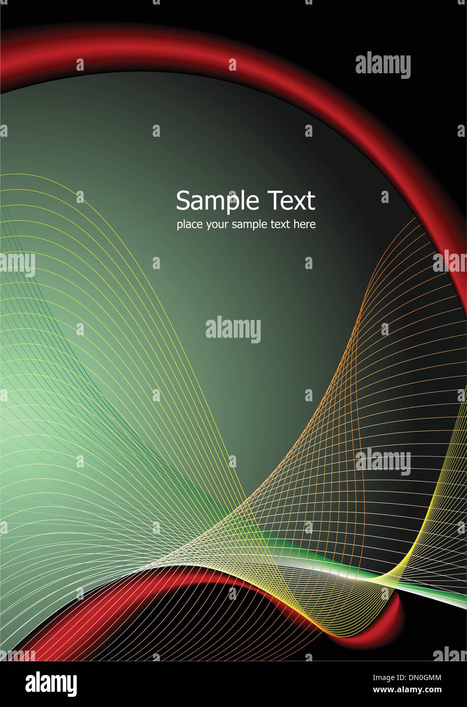 Green-red-black abstract wave background. Vector illustration Stock ...