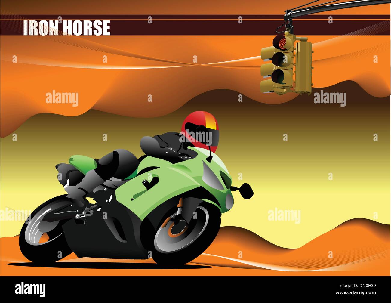 Abstract hi-tech background. Desert with motorcycle image. Vecto Stock ...