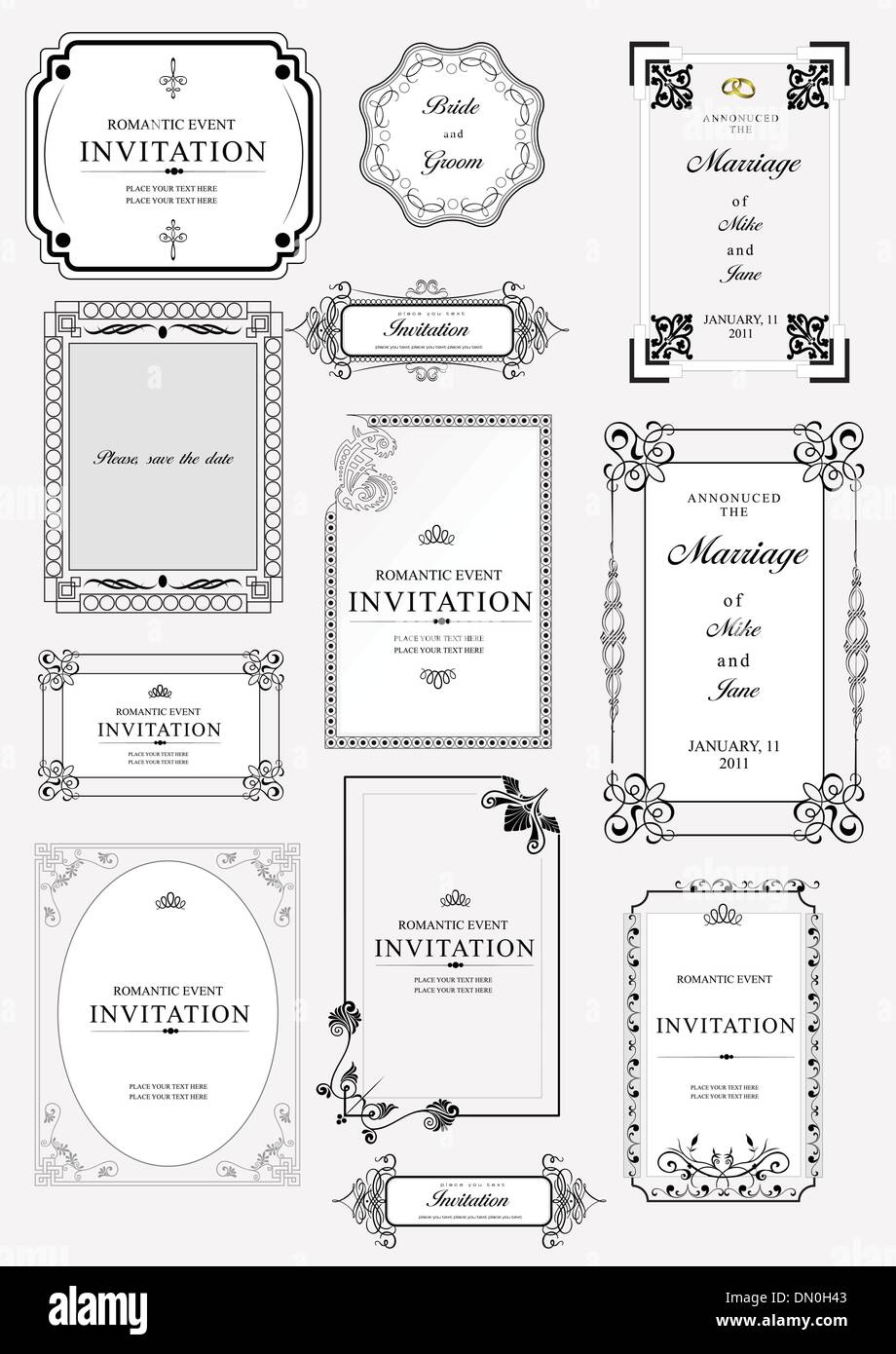 Elegant royal frames set Cut Out Stock Images & Pictures - Alamy