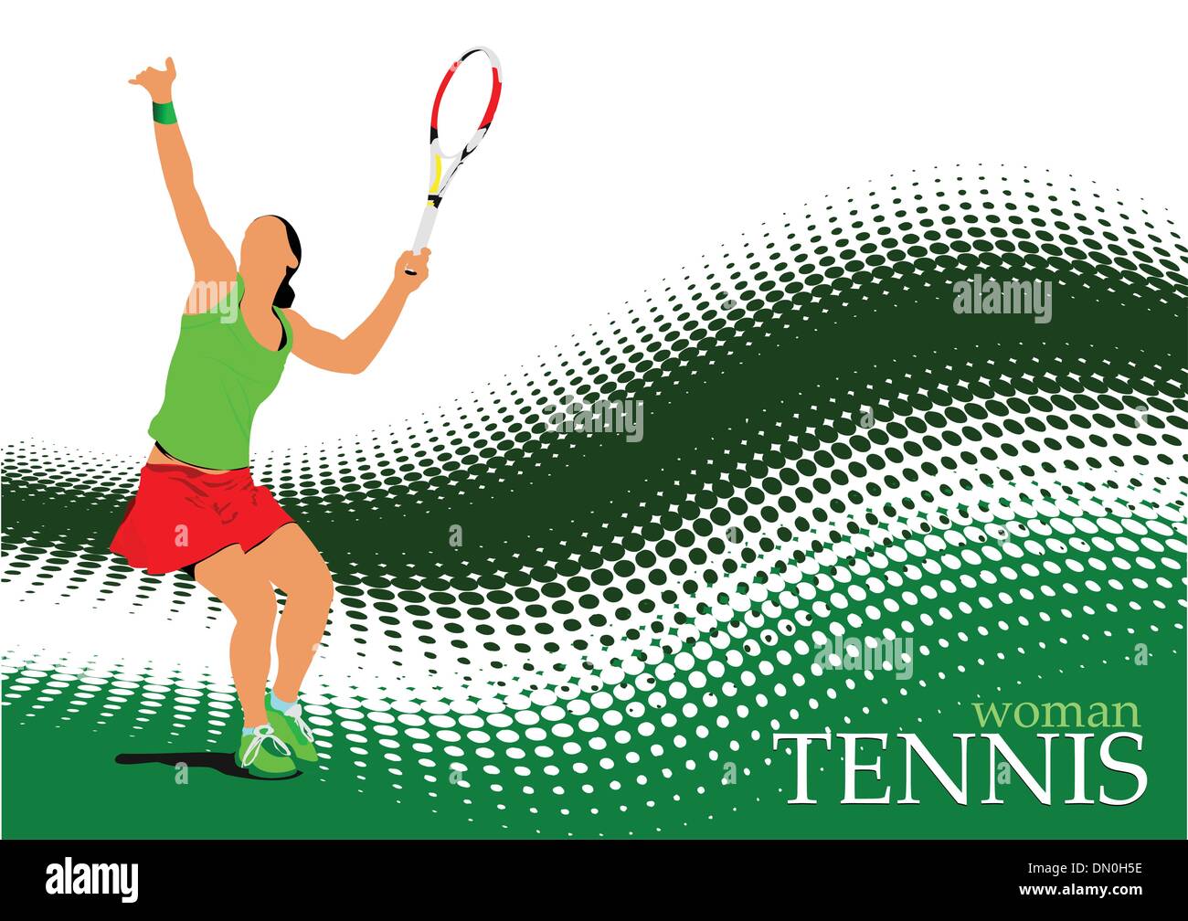 Poster of Woman Tennis player. Colored Vector illustration for d Stock ...