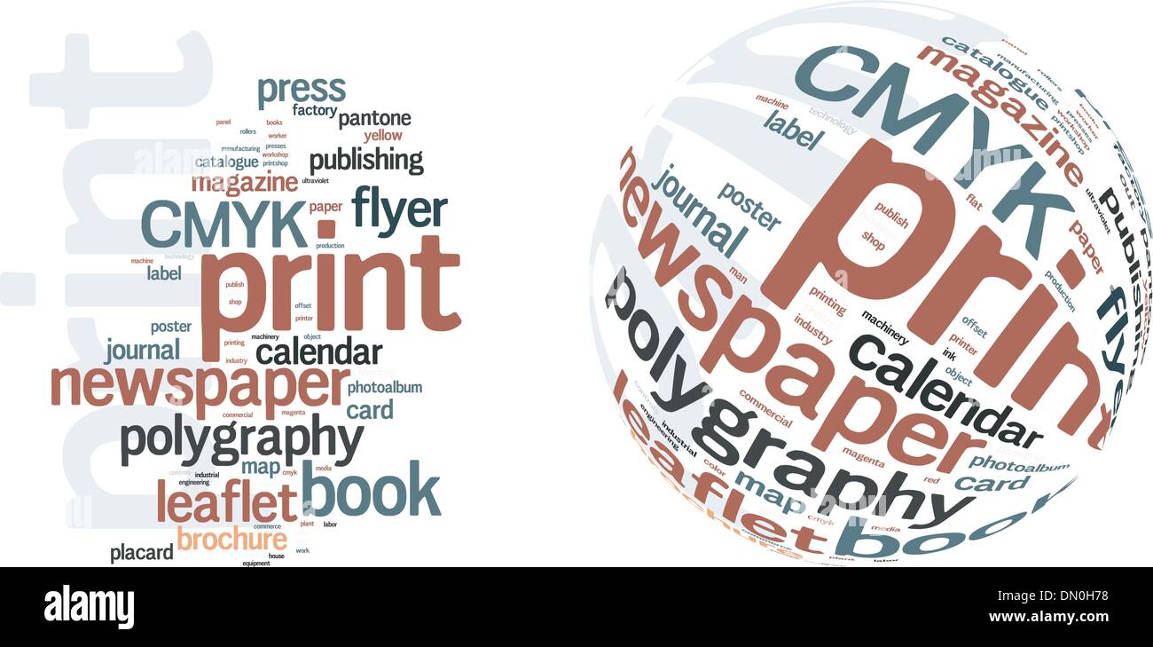 Printing Word Cloud Stock Vector Image & Art - Alamy