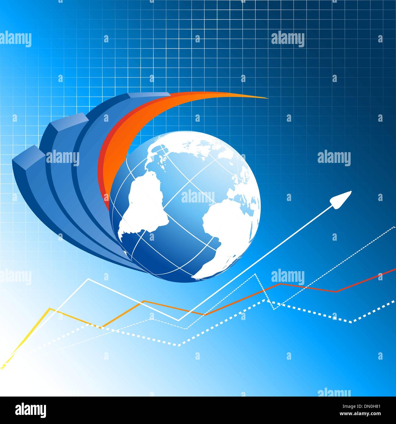 vector backdrop with arrows and globe. Eps10 Stock Vector Image & Art ...