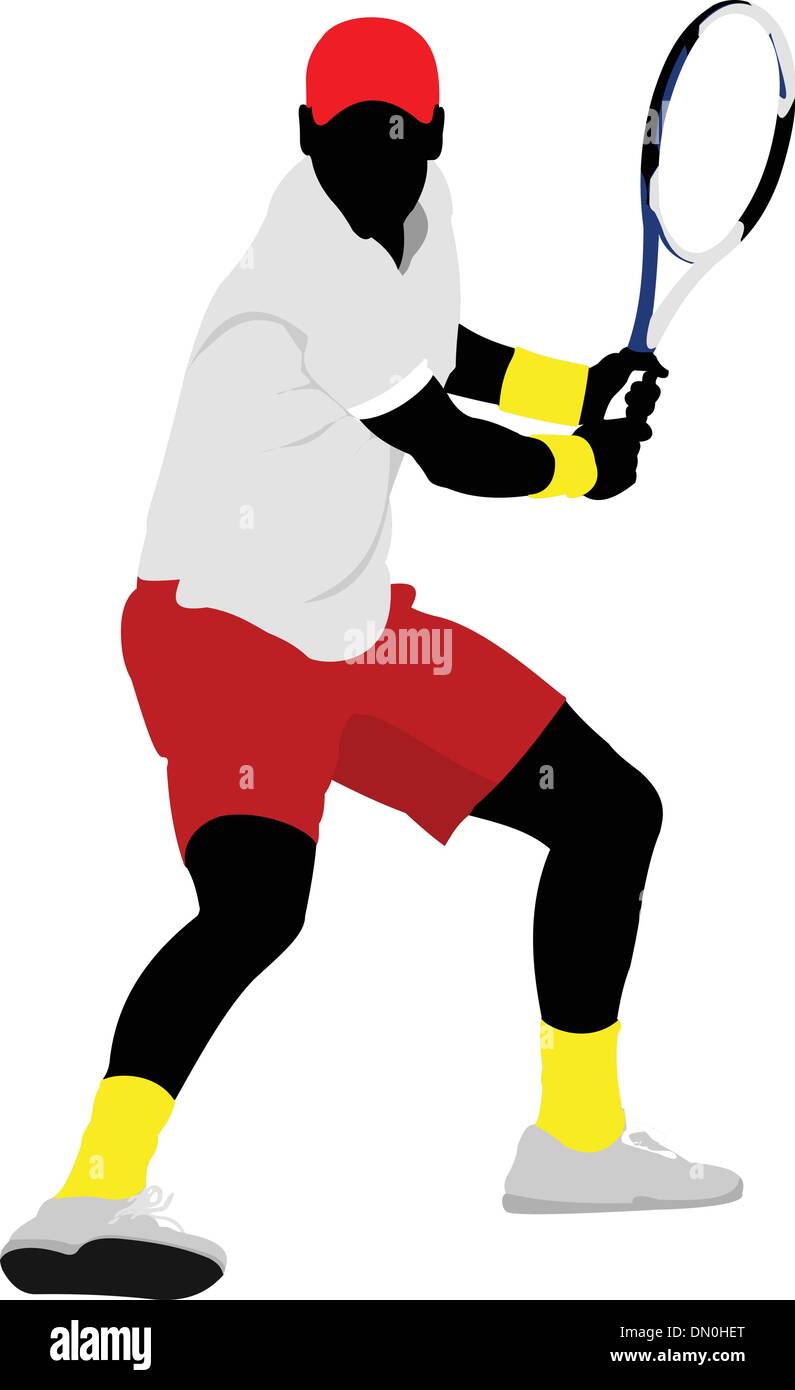 Man Tennis player. Colored Vector illustration for designers Stock ...