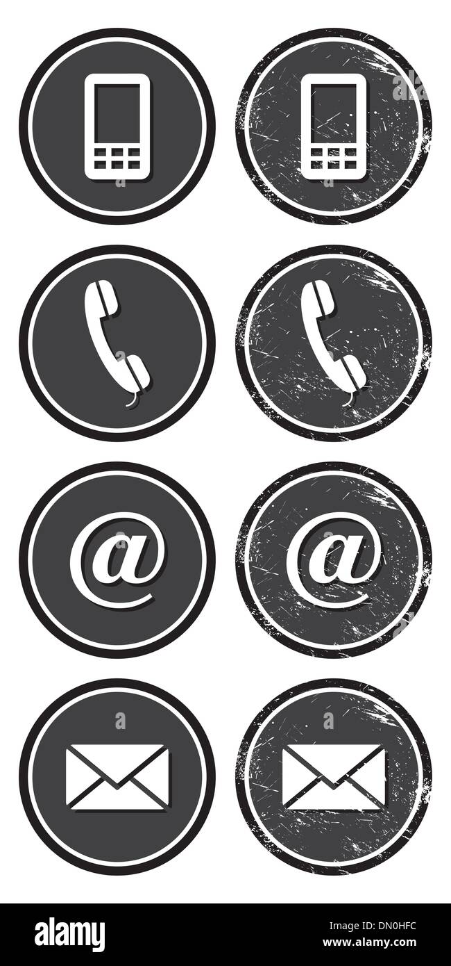 Contact buttons set icons Stock Vector Images - Alamy