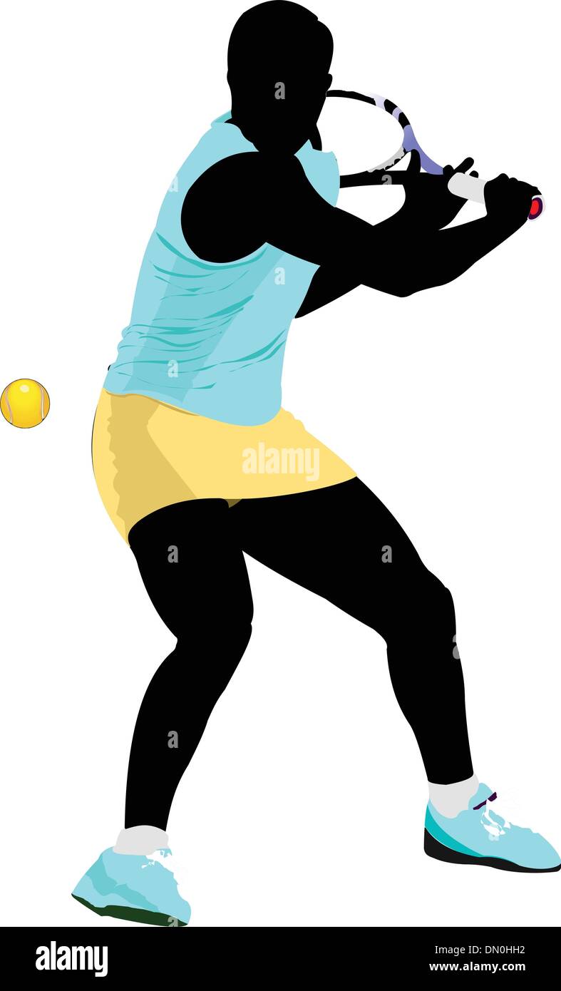 Tennis player. Colored Vector illustration for designers Stock Vector ...