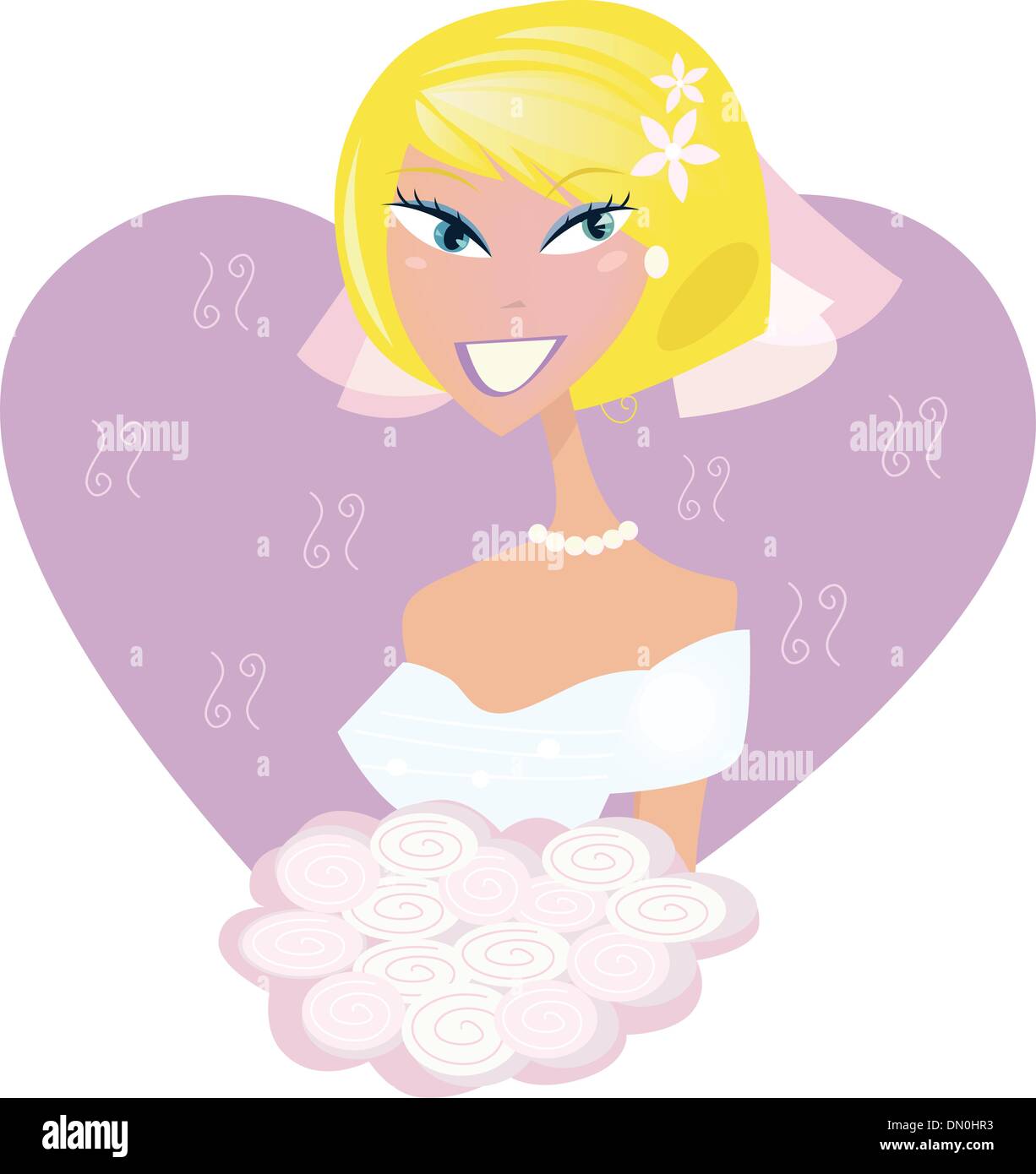 Wedding love - happy bride in heart shape Stock Vector Image & Art - Alamy