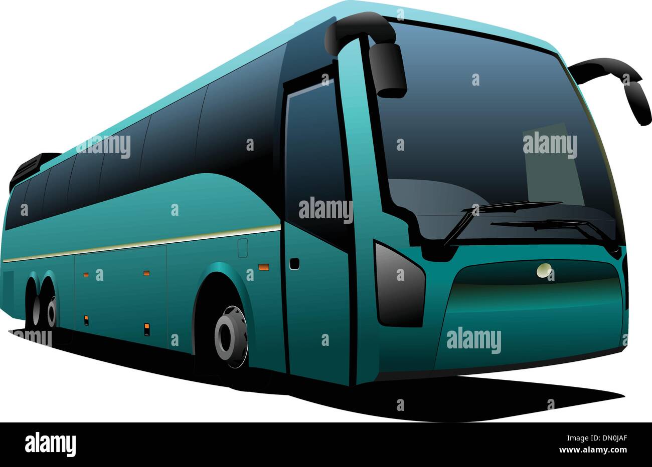 Green tourist bus. Coach. Vector illustration for designers Stock ...