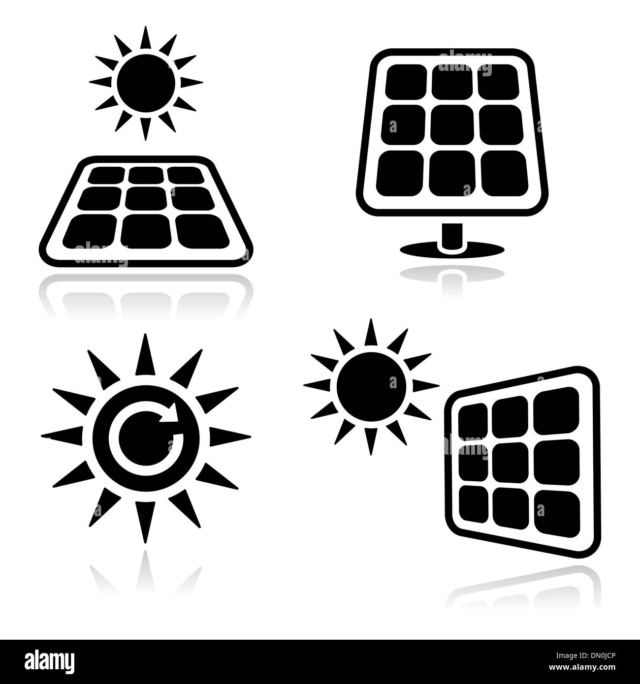 Solar panel icons set Cut Out Stock Images & Pictures - Alamy