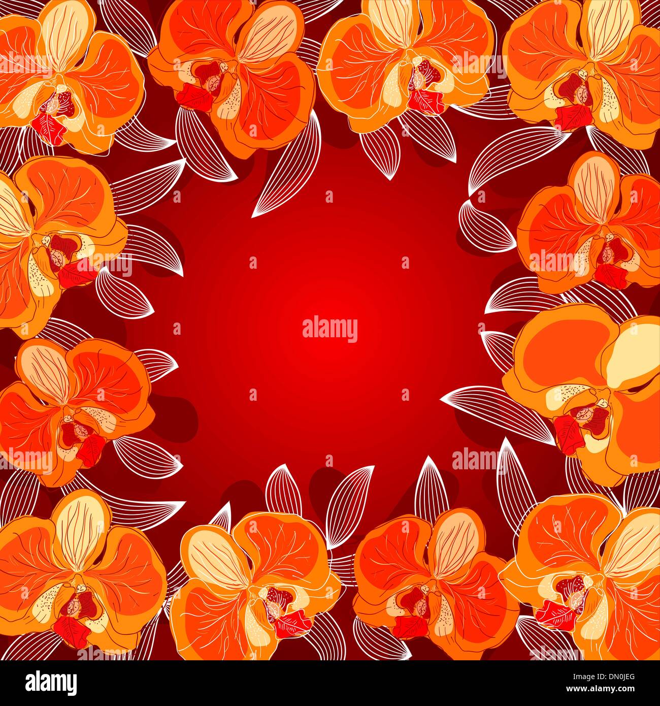 Orange and red orchid Stock Vector Images - Alamy