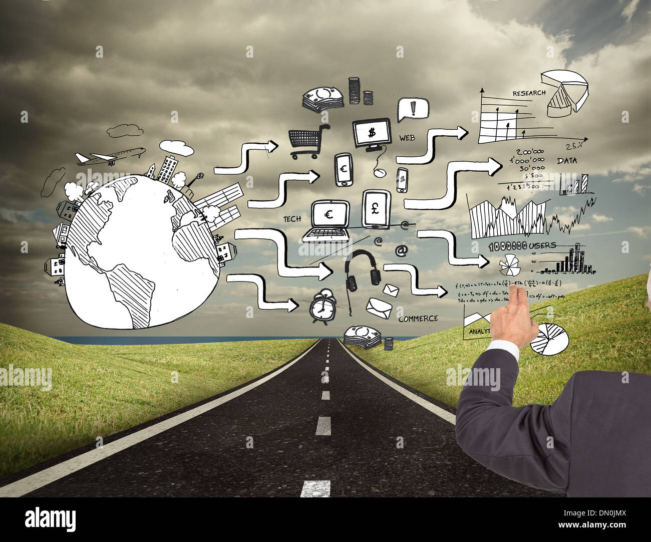 Rear view direction pointing hi-res stock photography and images - Alamy