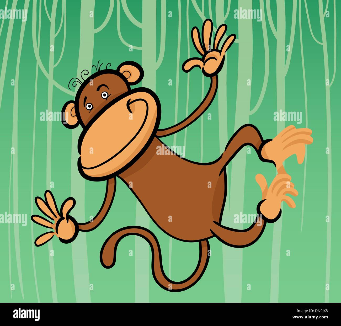 cartoon illustration of funny monkey Stock Vector Image & Art - Alamy