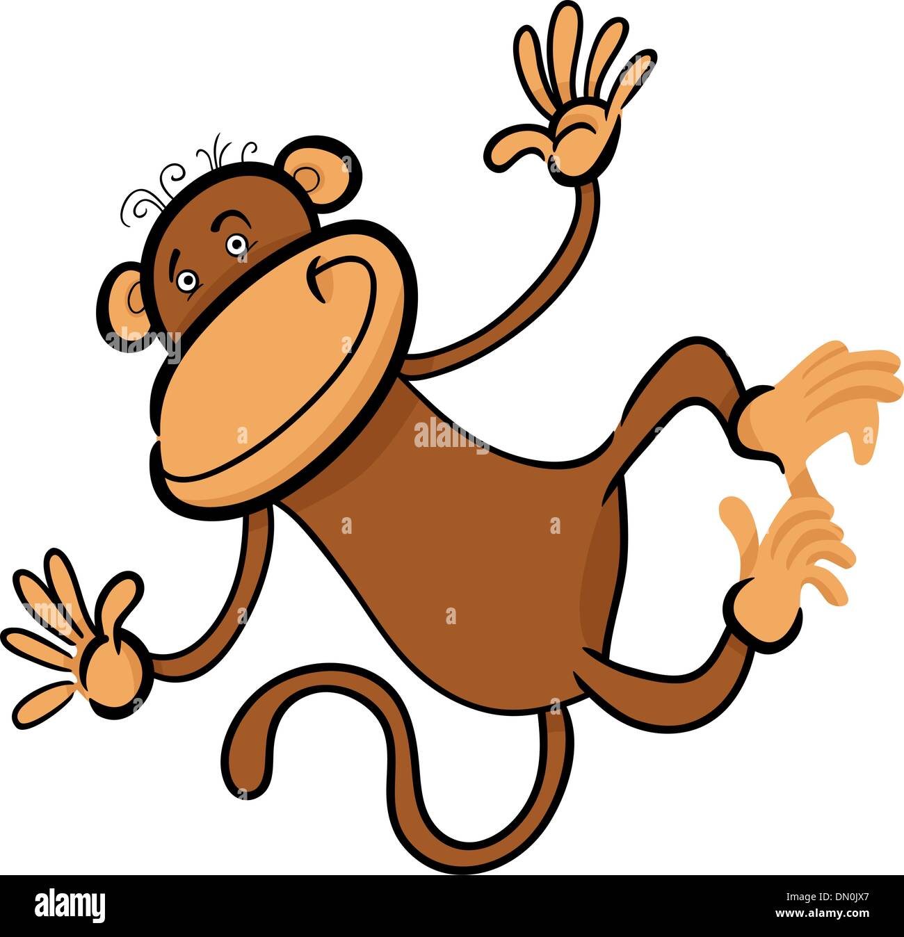cartoon illustration of funny monkey Stock Vector Image & Art - Alamy