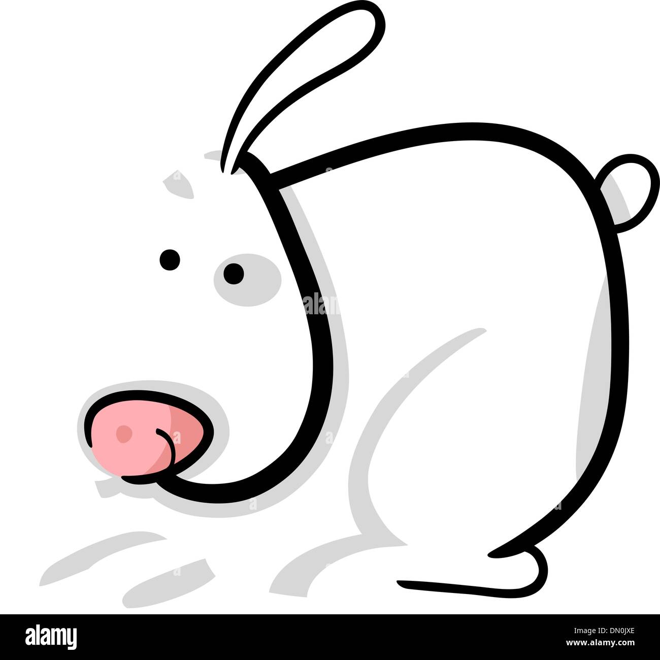 cartoon illustration of white bunny Stock Vector Image & Art - Alamy