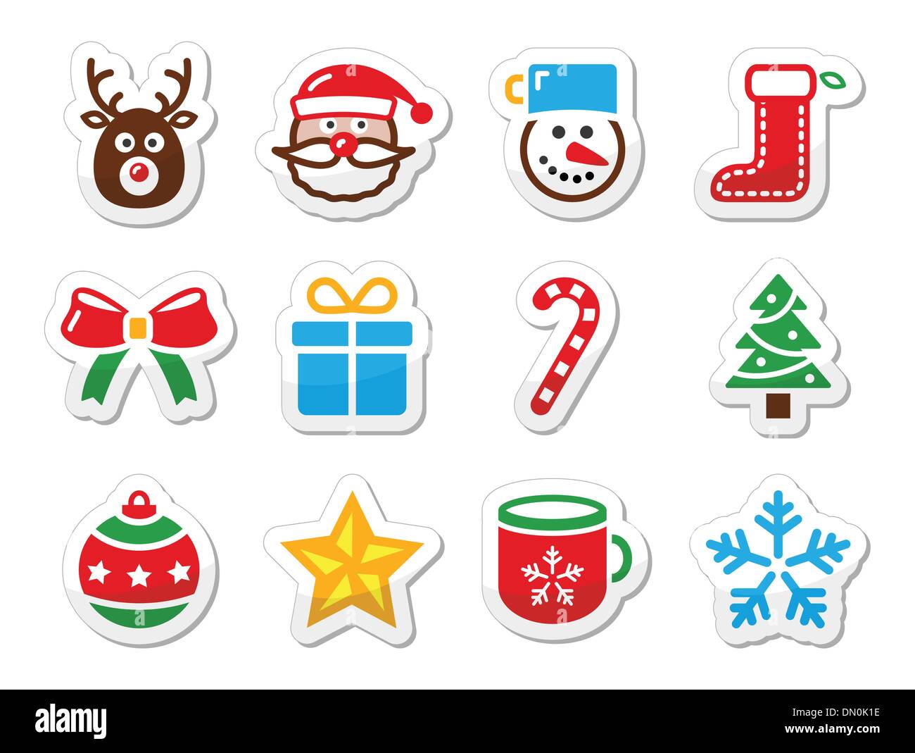 Christmas icons set as labels Stock Vector Image & Art - Alamy