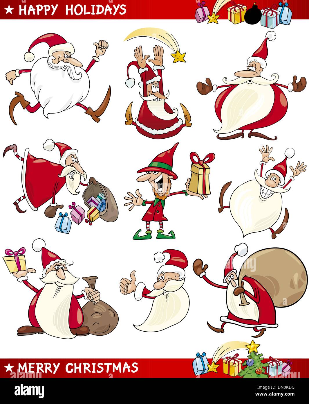Cartoon Set of Christmas Themes Stock Vector Image & Art - Alamy