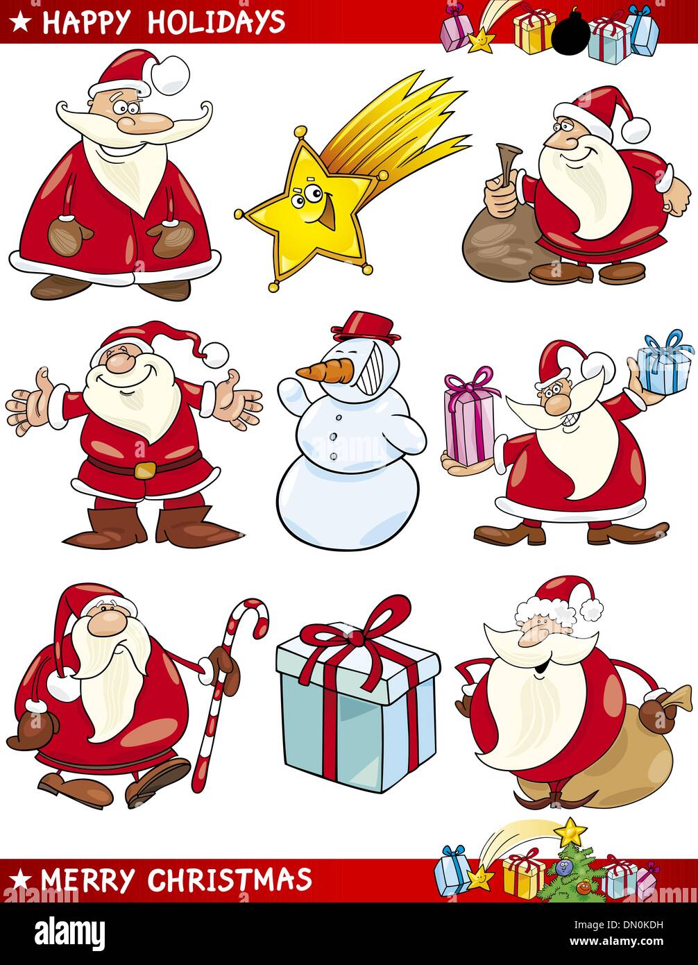 Cartoon Set of Christmas Themes Stock Vector Image & Art - Alamy