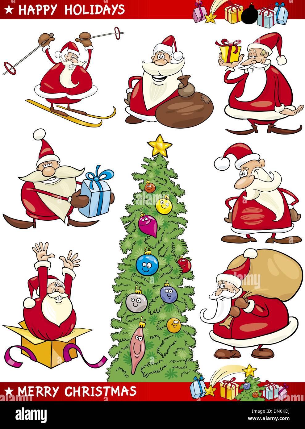Cartoon Set of Christmas Themes Stock Vector Image & Art - Alamy