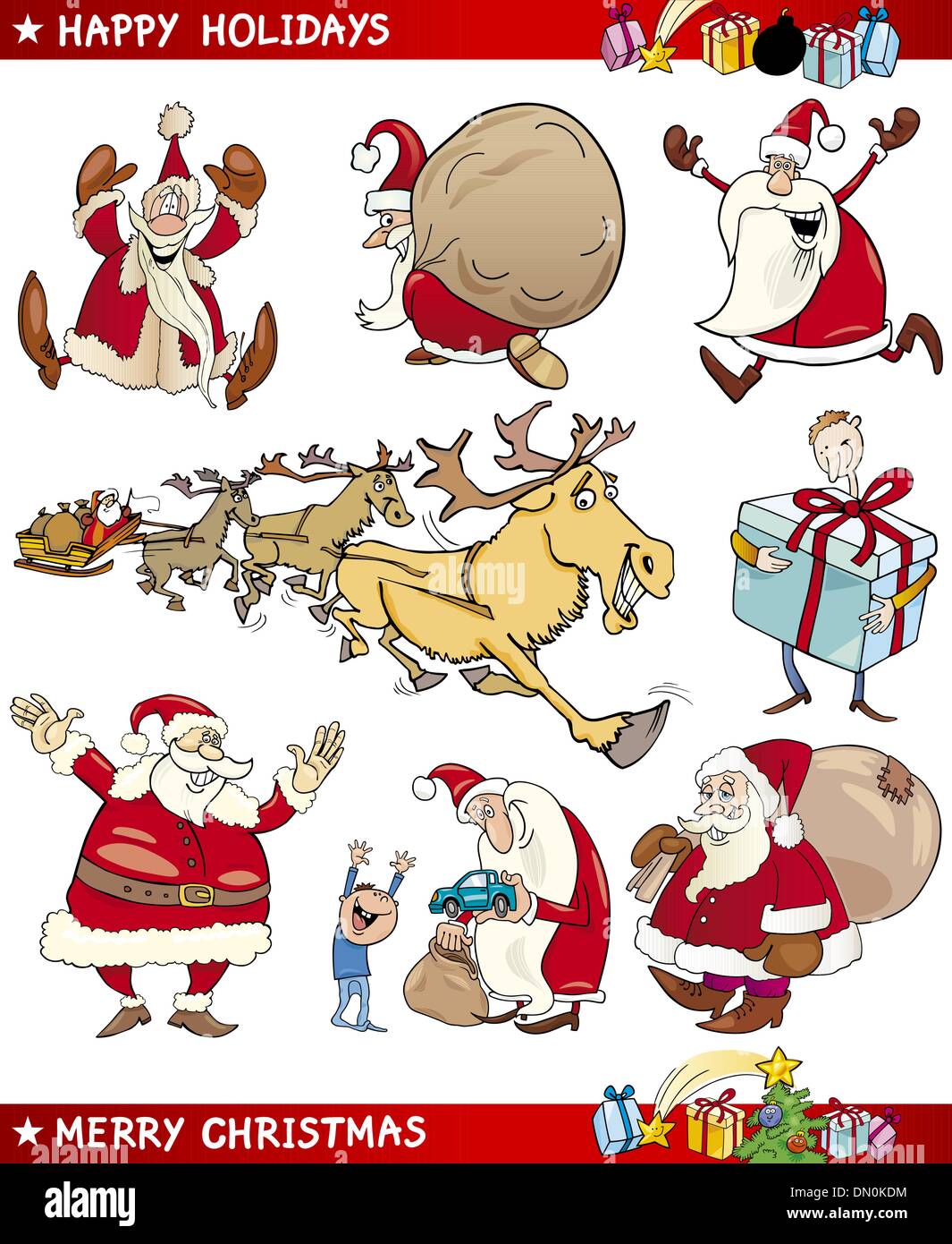 Cartoon Set of Christmas Themes Stock Vector Image & Art - Alamy