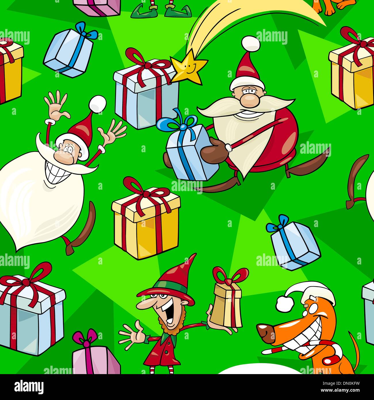Christmas Cartoon Seamless Pattern Stock Vector Image & Art - Alamy