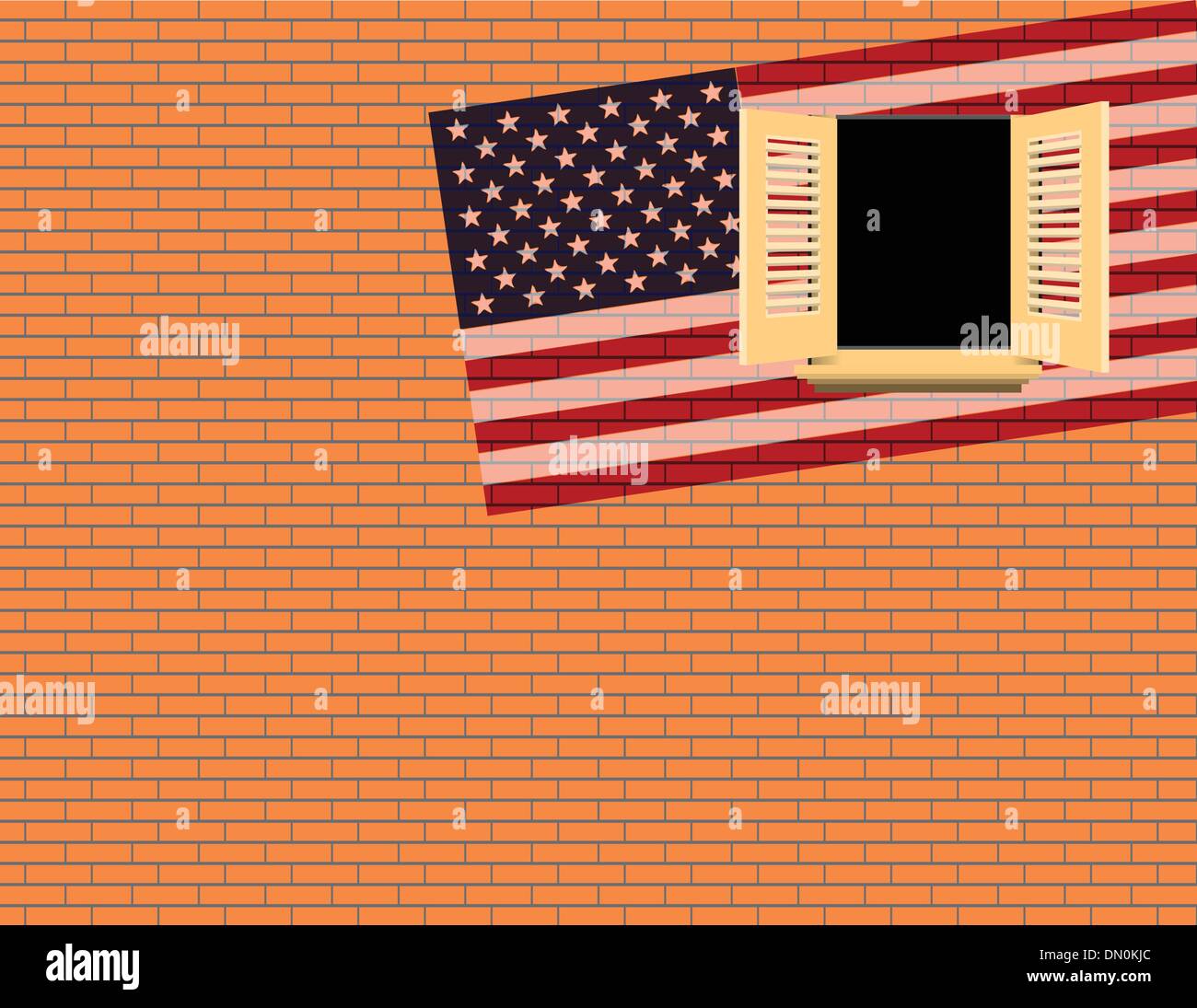 Us flag in window Stock Vector Images - Alamy